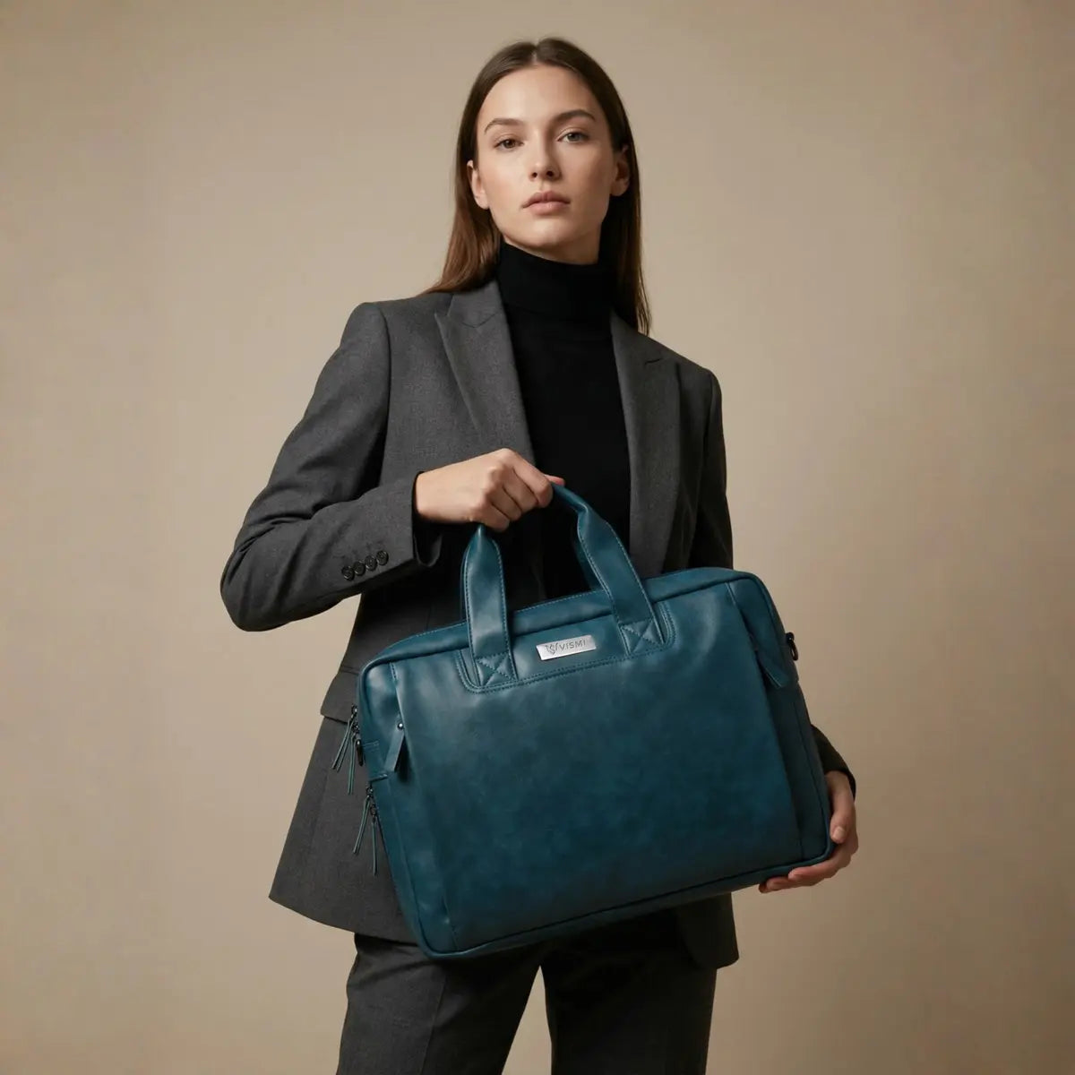 Timeless Urban Laptop Messenger Briefcase Bag - Teal Blue
